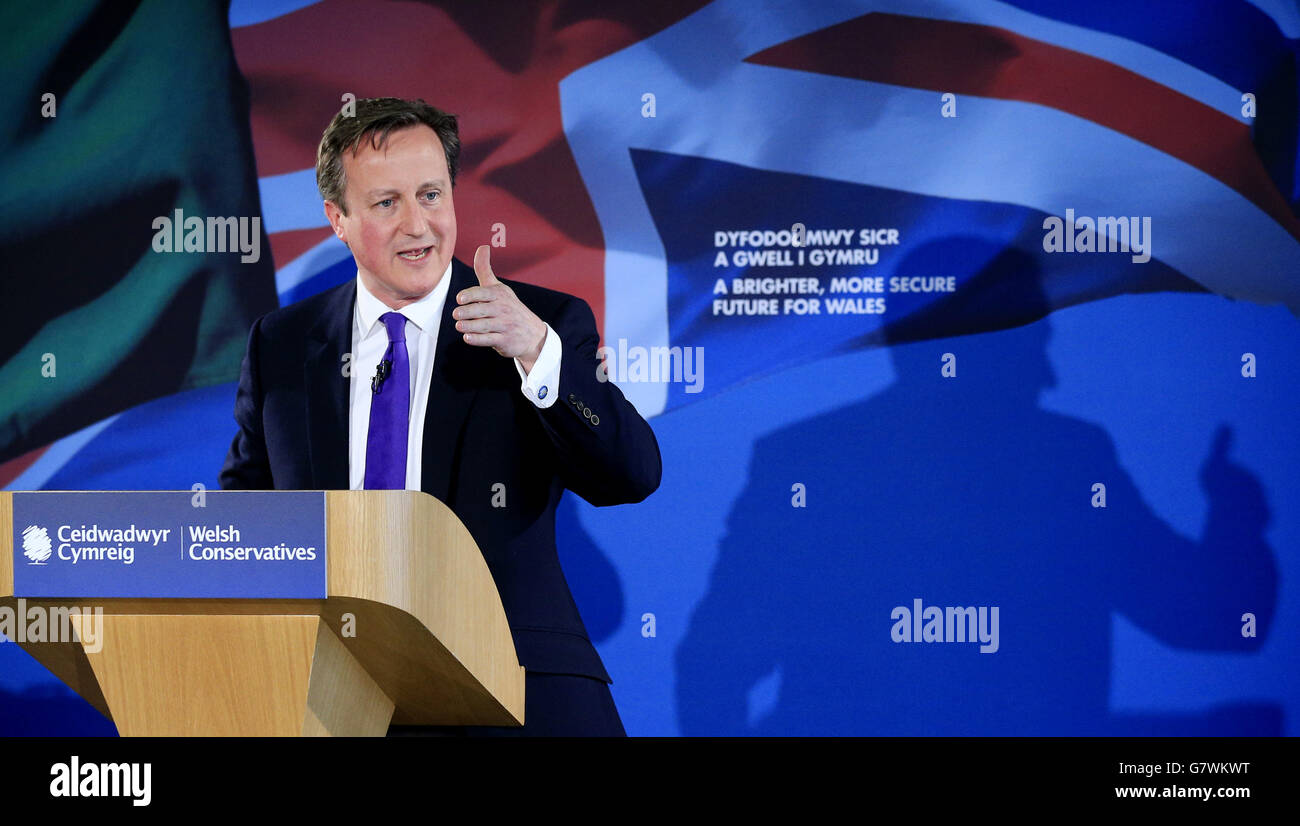 Prime Minister David Cameron launches the Welsh Conservative Party's ...