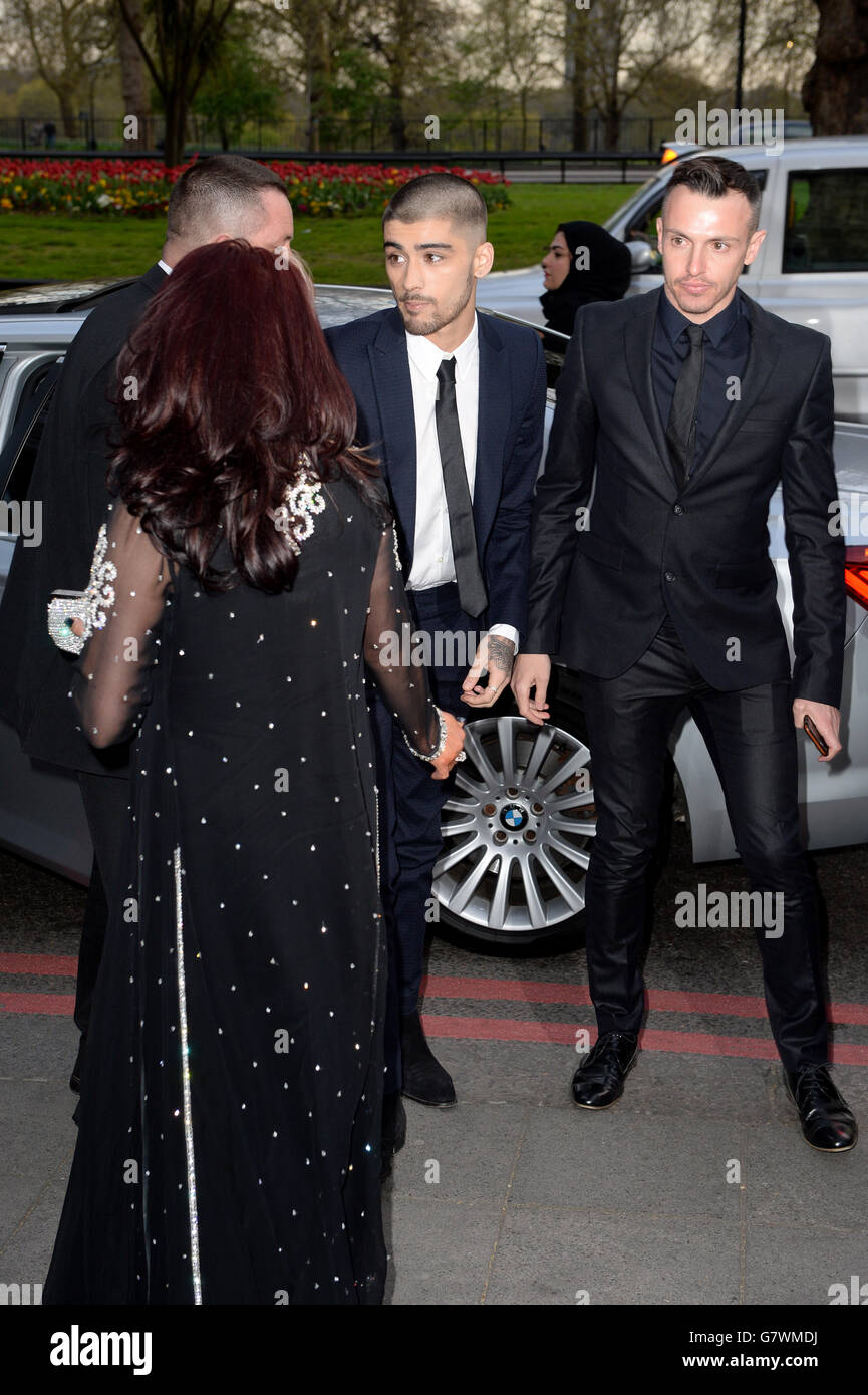 Zayn Malik and mother Trisha attending the 2015 British Asian Awards at ...
