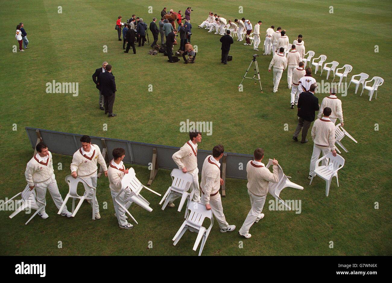 Northants players set up their photocall hi-res stock photography and ...