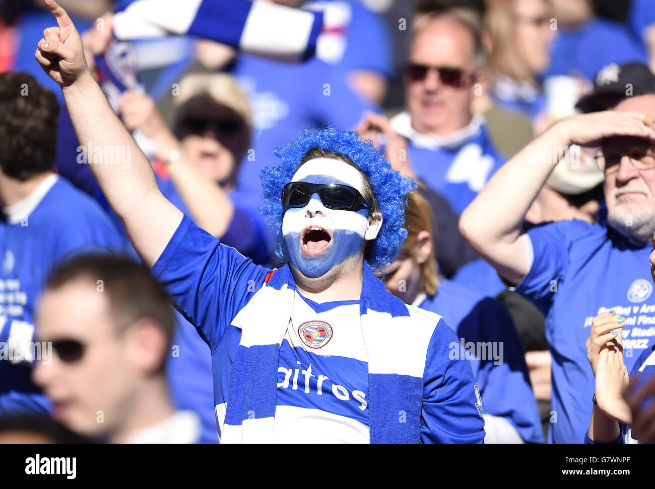 Reading fans in the stands show their support hi-res stock photography ...