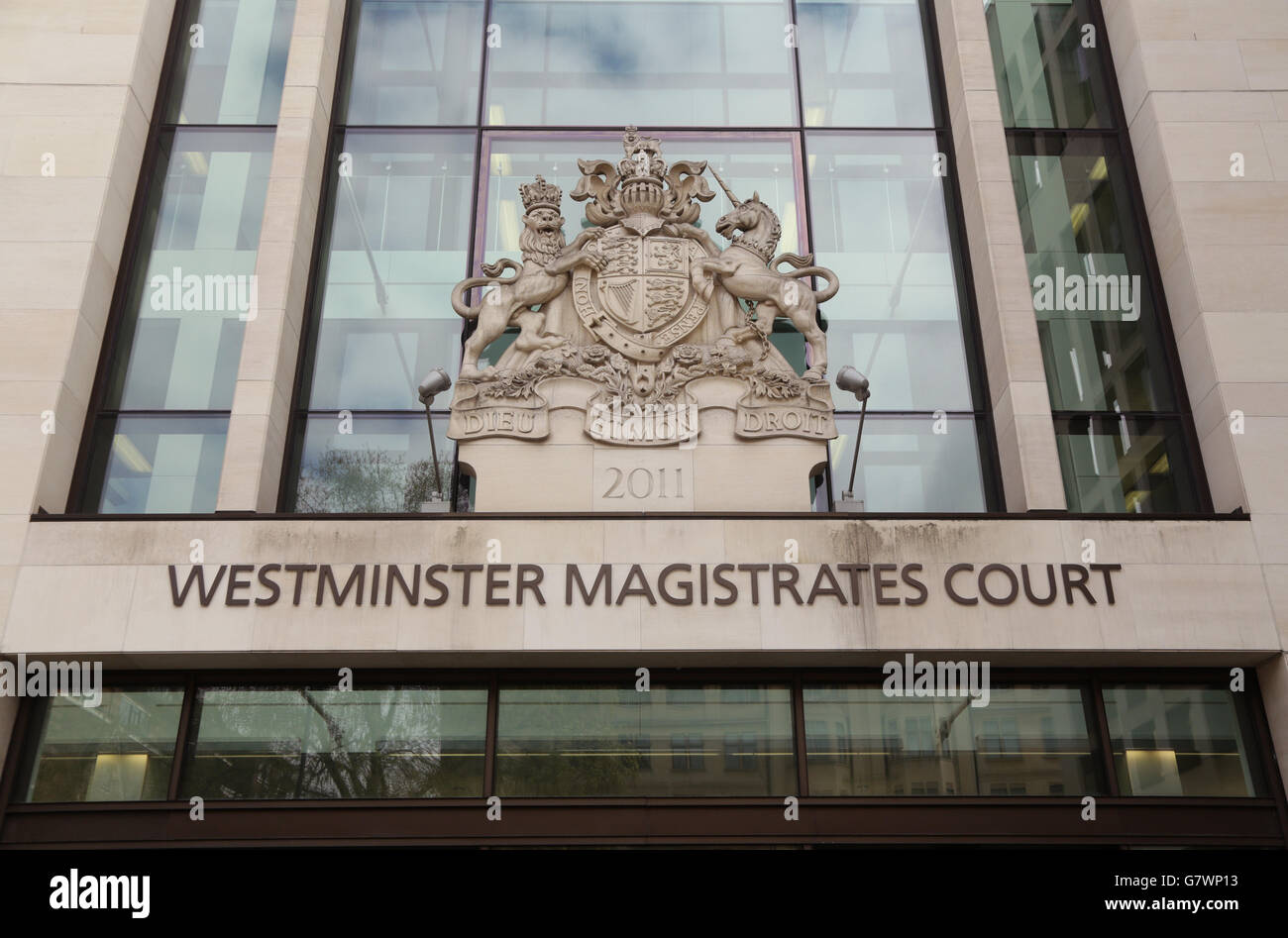 The entrance to Westminster Magistrates' Court in central London, where ...