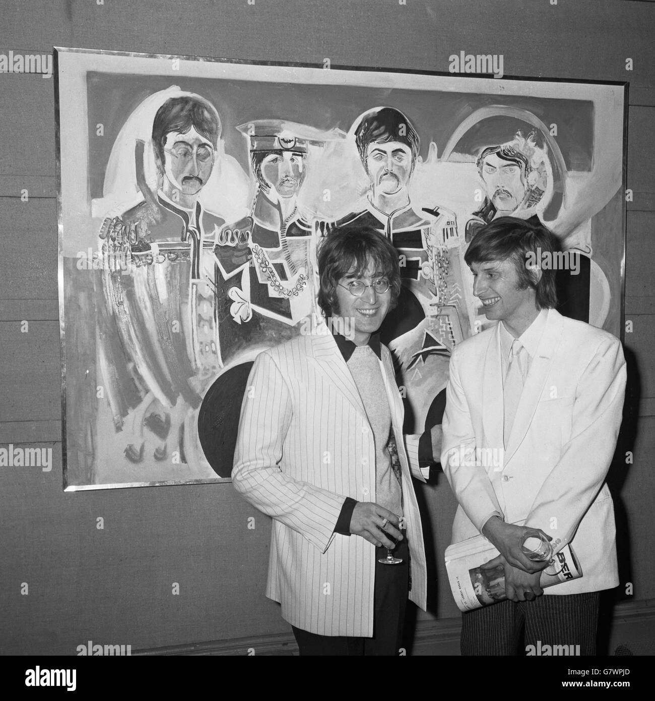 Bespectacled JOHN LENNON of The Beatles with JONATHAN HAGUE,21-year-old ...