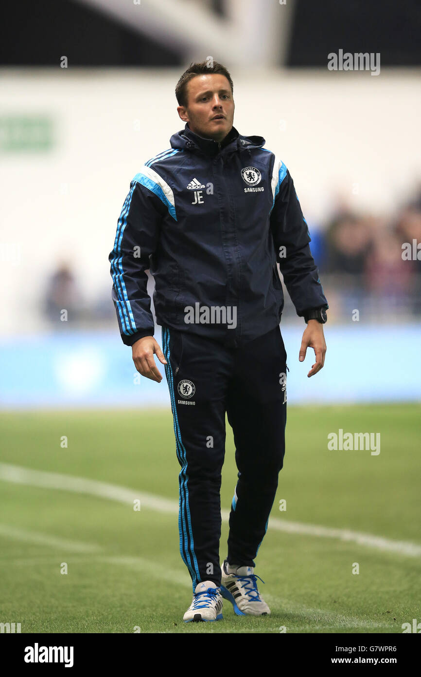 Chelsea under 18 manager joe edwards on the touchline hi-res stock ...
