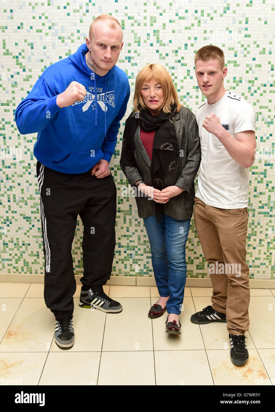 Boxing promoter Kellie Maloney with boxers Gary Cornish (left) and Tony ...