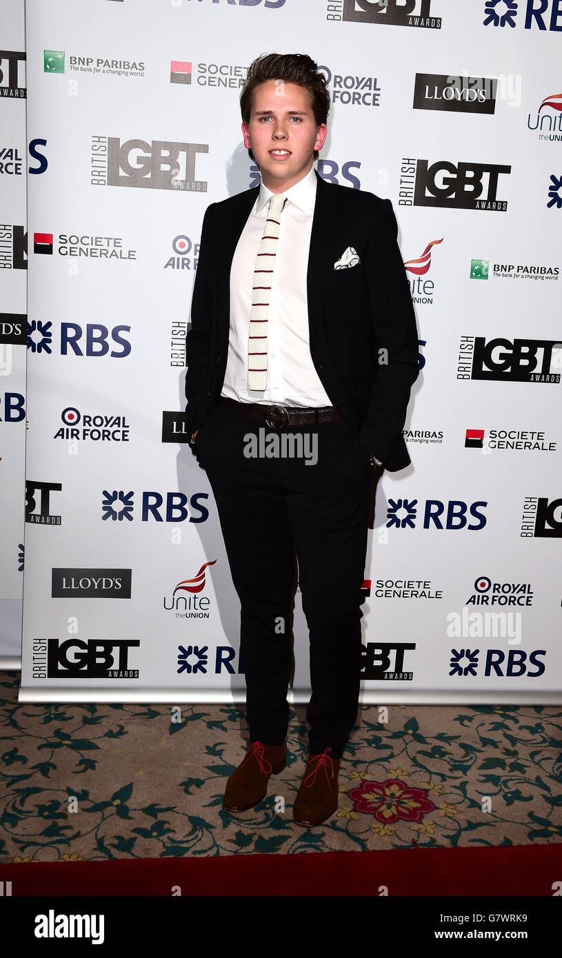 Luke Thomas arriving at the British LGBT Awards at the Landmark Hotel ...