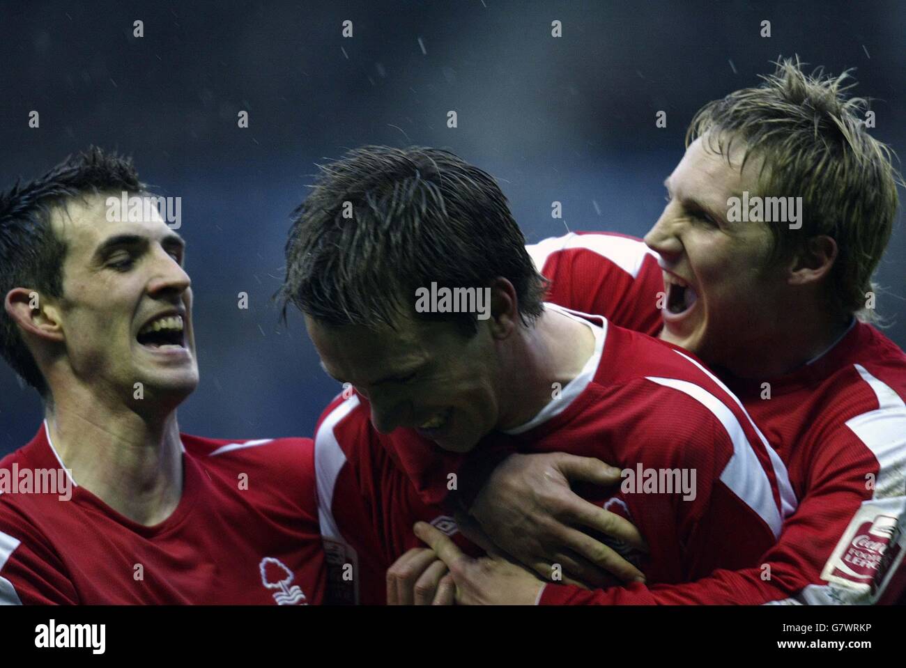 Nottingham Forest's Gareth Taylor (c) celebrates the goal against ...