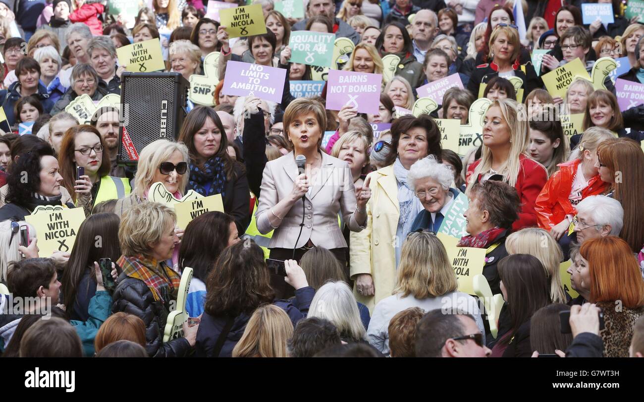 SNP leader Nicola Sturgeon joins female activists to launch the SNP's ...