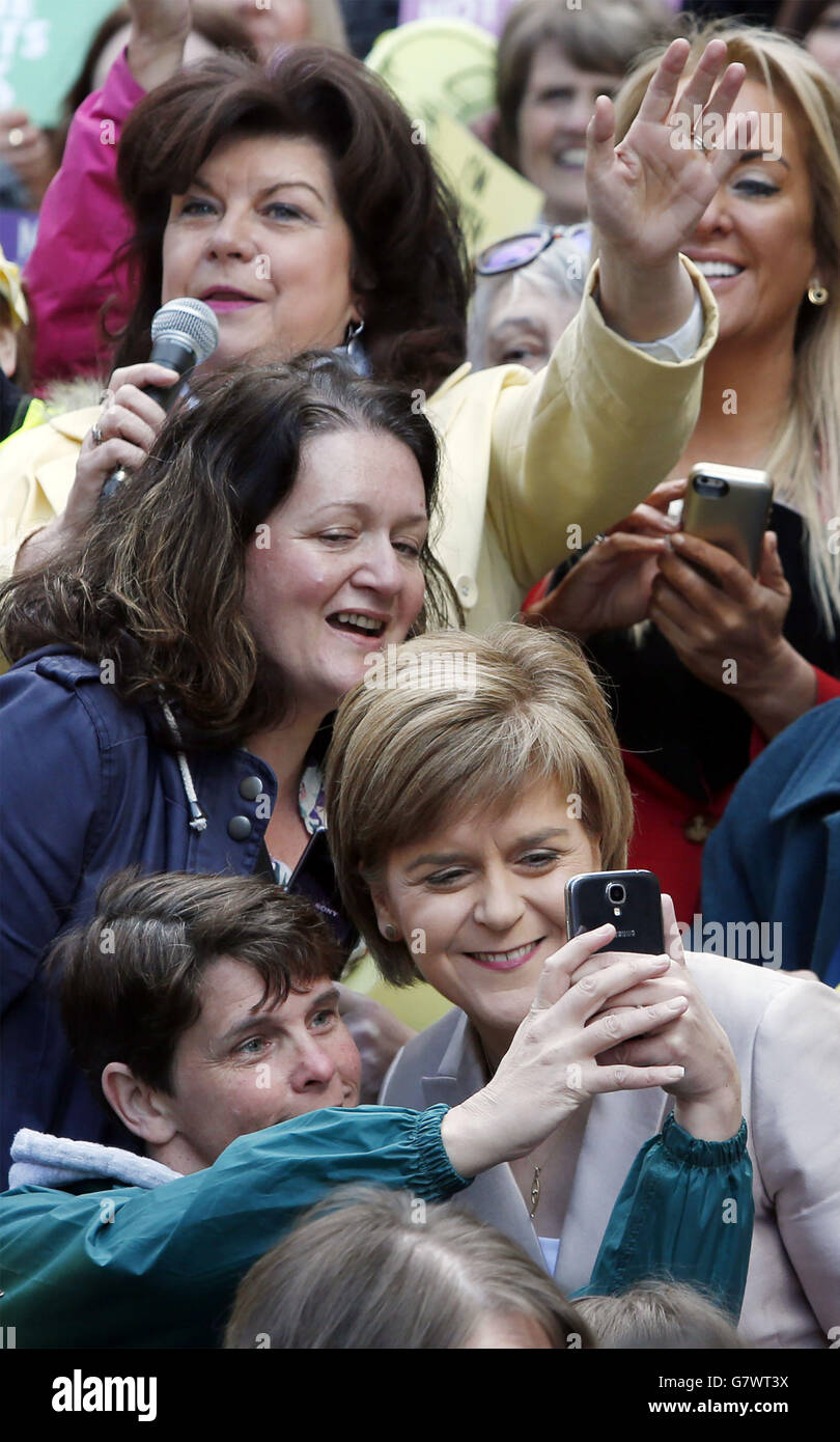 SNP leader Nicola Sturgeon joins female activists to launch the SNP's ...
