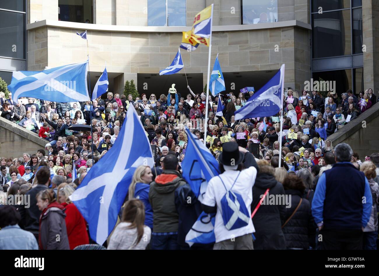 Supporters await SNP leader Nicola Sturgeon to launch the SNP's women's ...