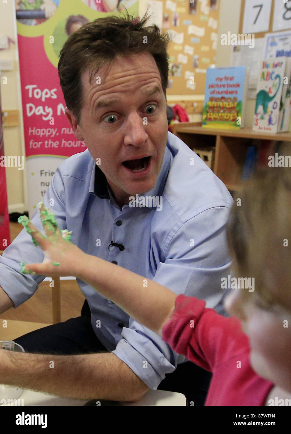 Grace lewis as he visits tops day nursery hi-res stock photography and ...