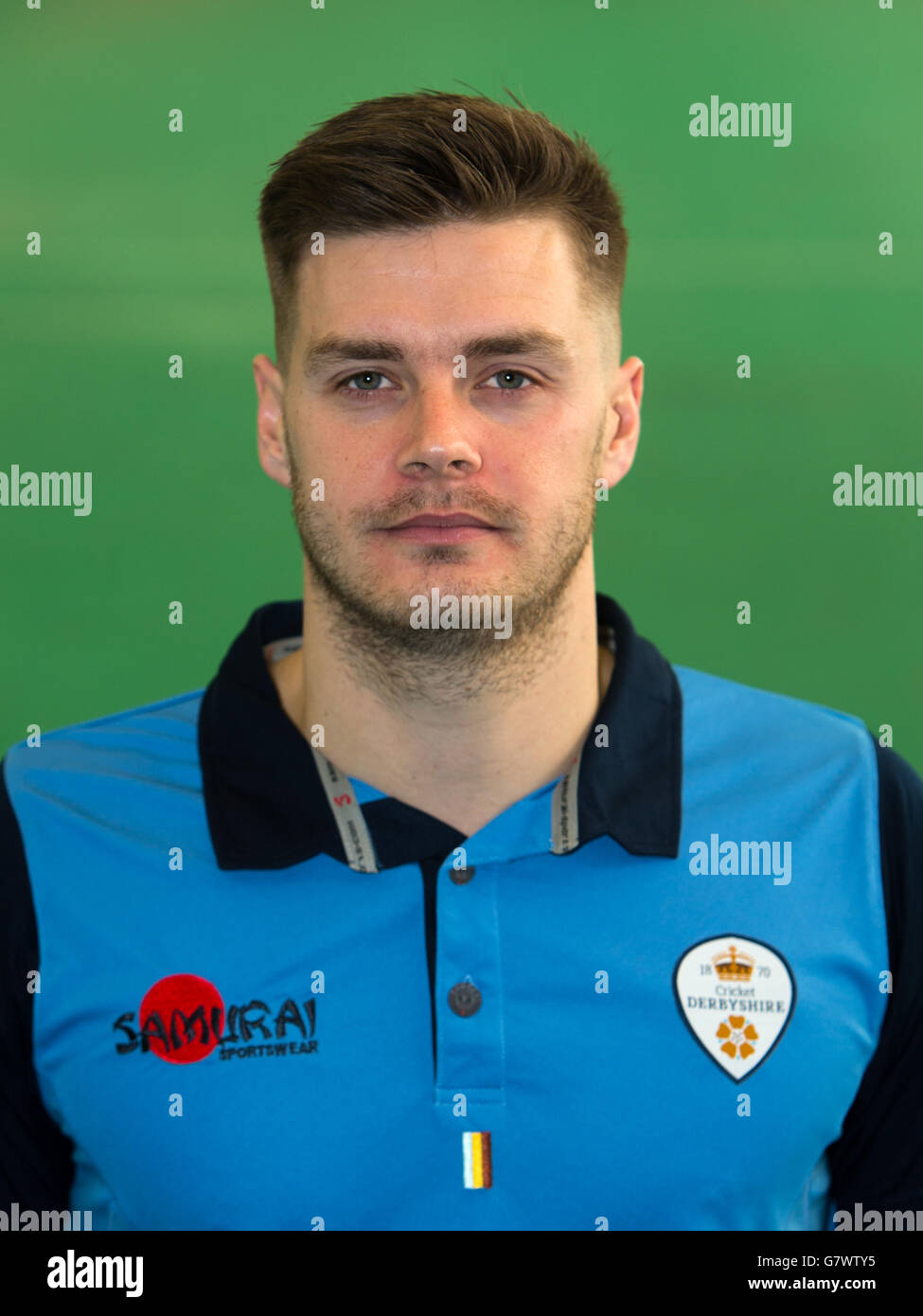 Derbyshire's Jonathan Clare poses for his headshot photo Stock Photo ...