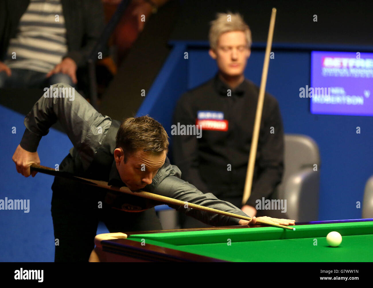 Ali Carter in action against Neil Robertson during day ten of the ...