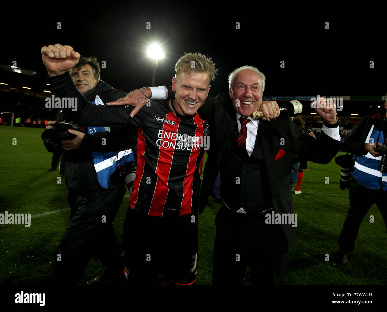 Bournemouth's Matt Ritchie celebrates after the final whistle with ...