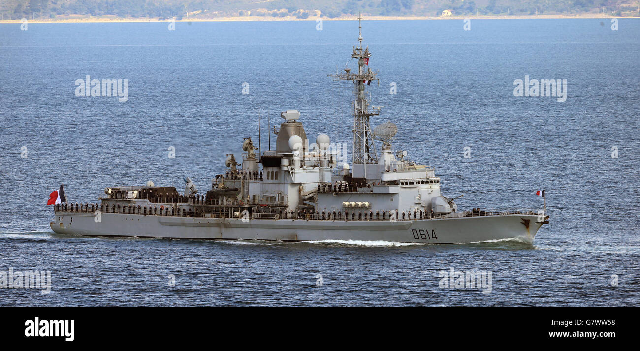 French Navy D614 air defence destroyer Cassard Stock Photo - Alamy