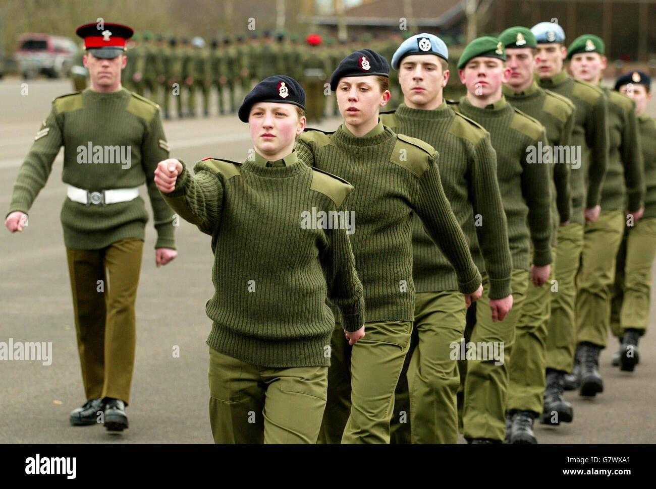 Young recruits learn parade drills during Basic Training. The facility ...