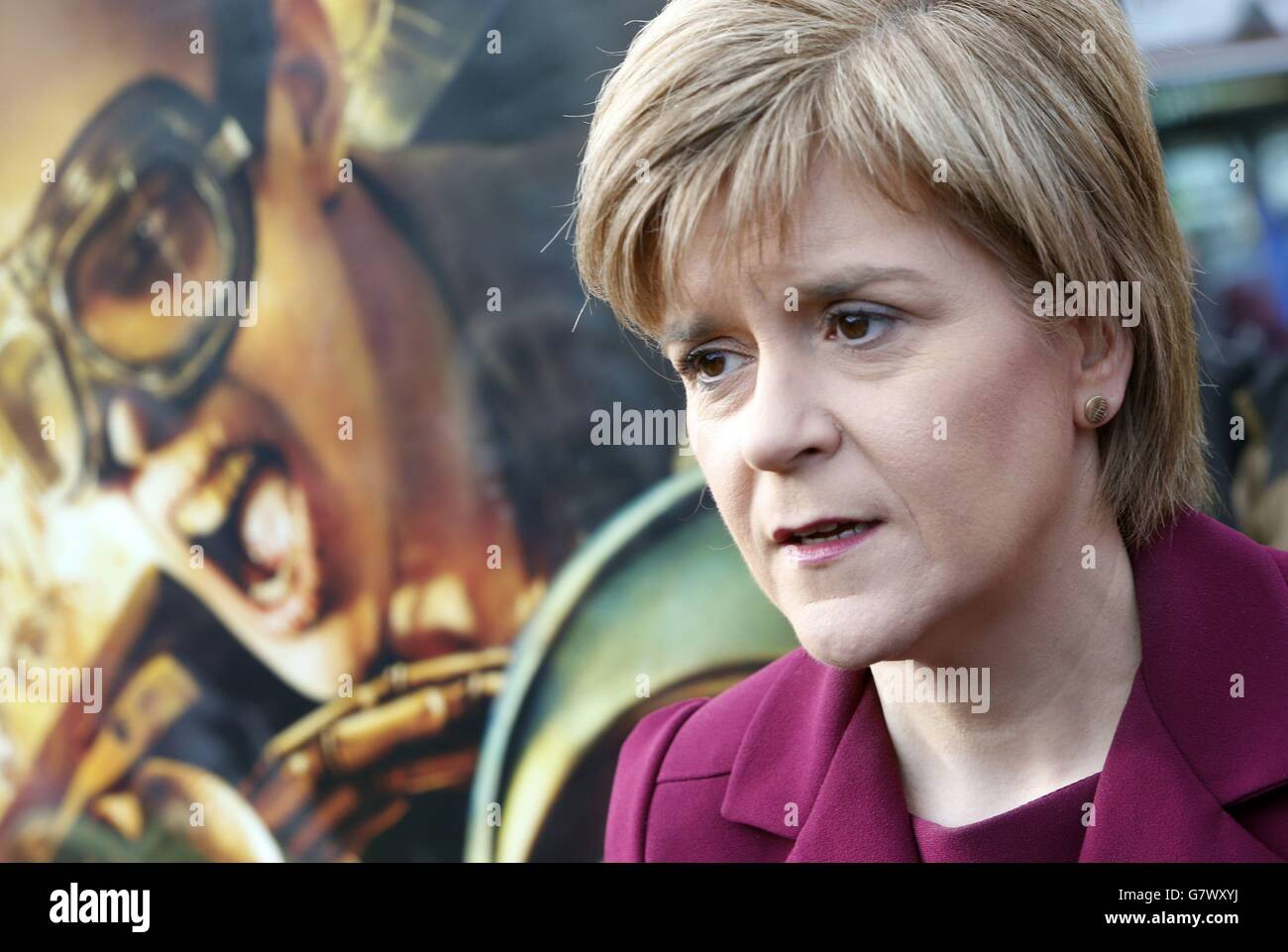 First Minister Nicola Sturgeon unveils the SNP's final poster of the ...