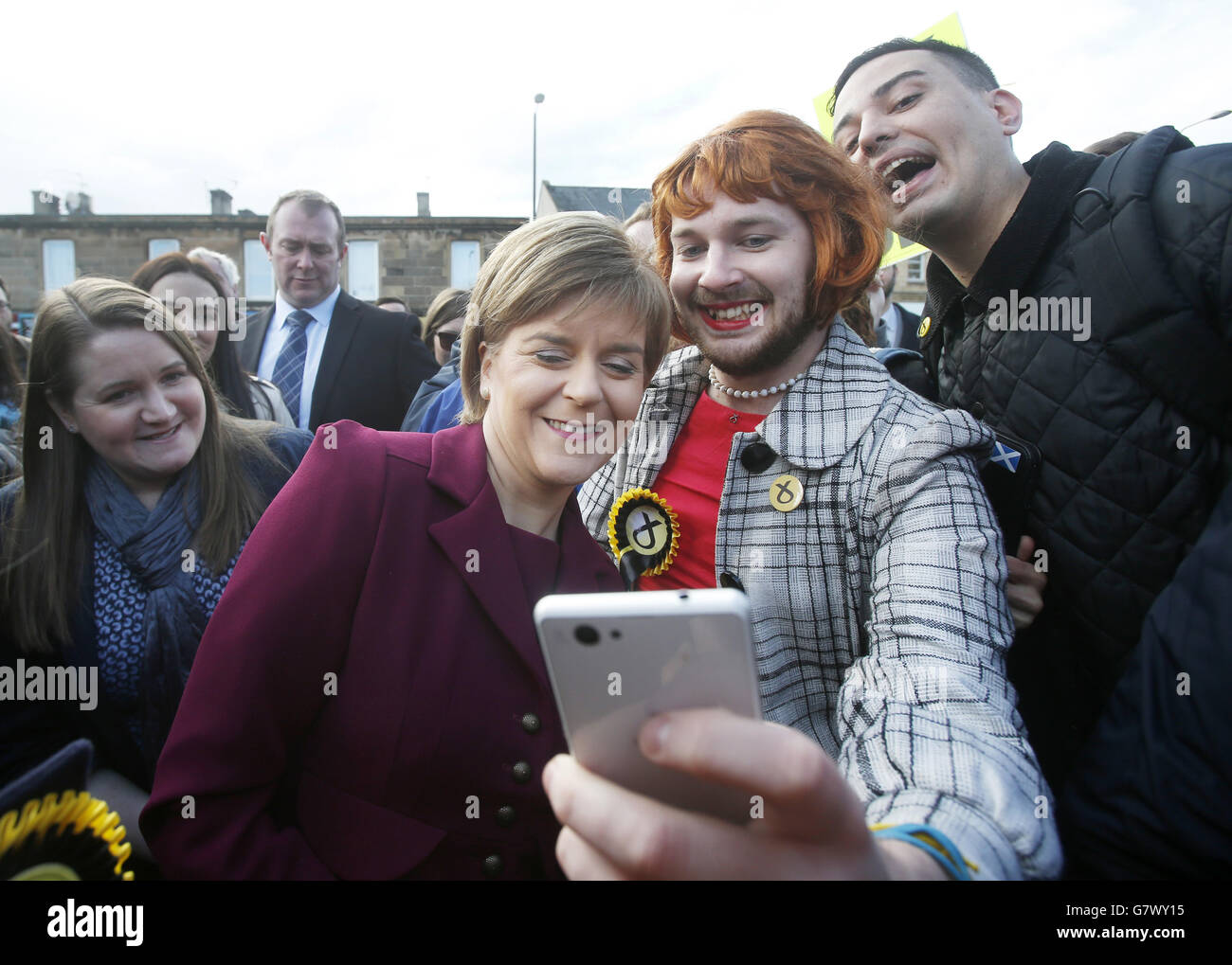 First Minister Nicola Sturgeon has her picture taken as she unveils the ...