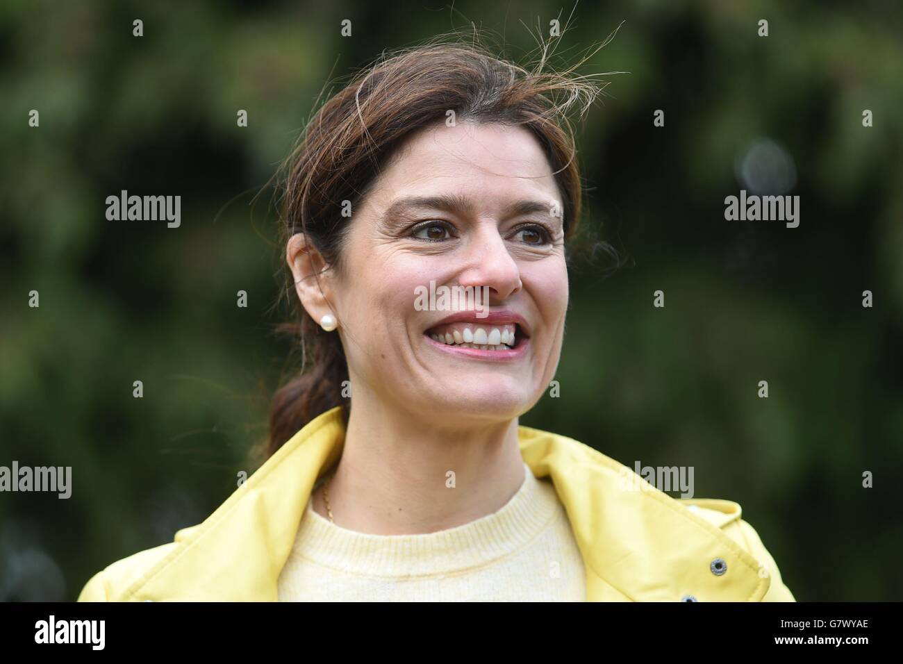 Miriam Gonzalez Durantez during a visit to Newtown Community Garden in ...
