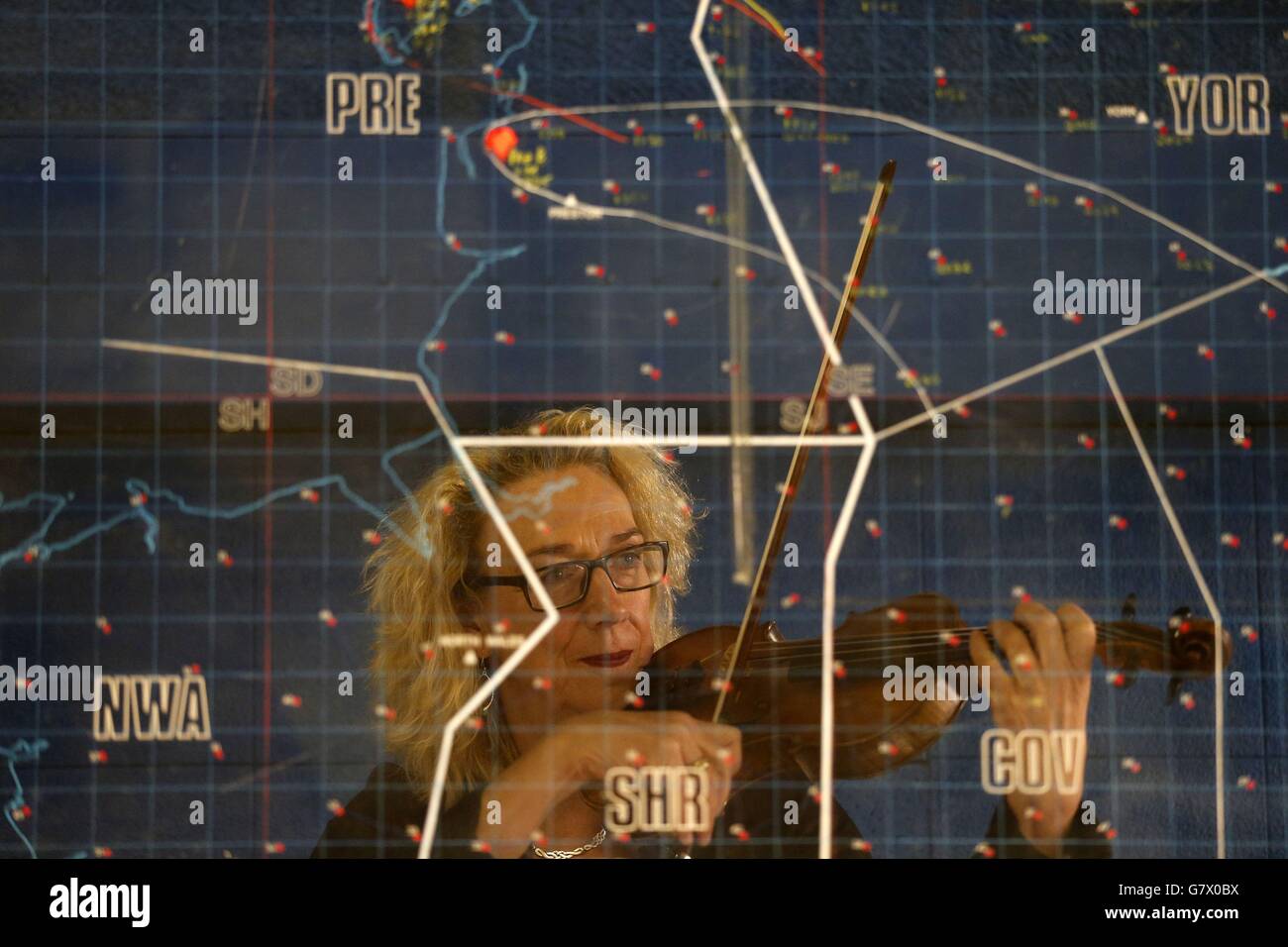 Jane Halnan from Cobweb Orchestra practices in the observation room of ...