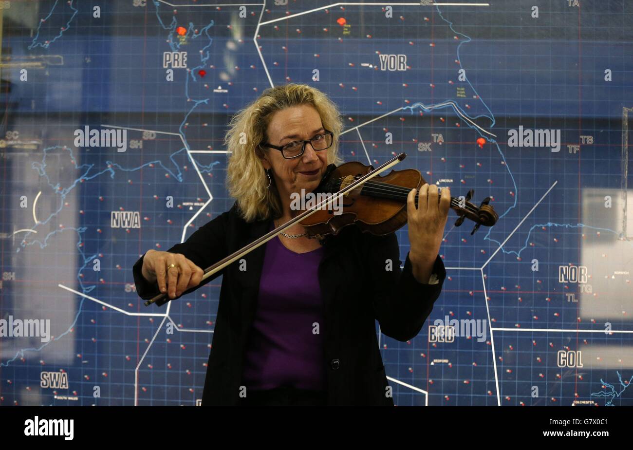 Jane Halnan from Cobweb Orchestra practices in the observation room of ...