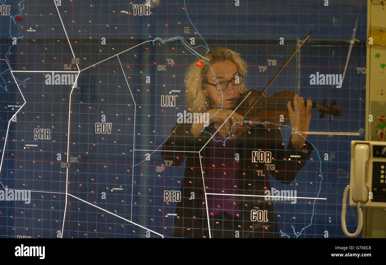 Jane Halnan from Cobweb Orchestra practices in the observation room of ...