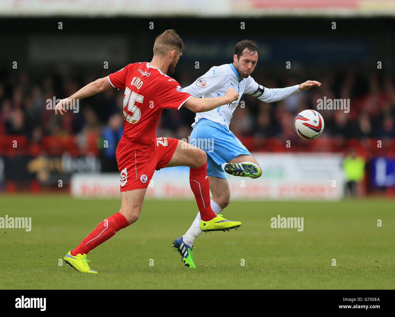 Crawley Town's Darren Ward (left) and Coventry City's Jim O'Brien ...