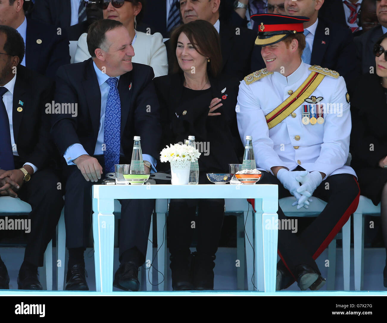 New Zealand Prime Minister John Key, his wife Bronagh and Prince Harry ...