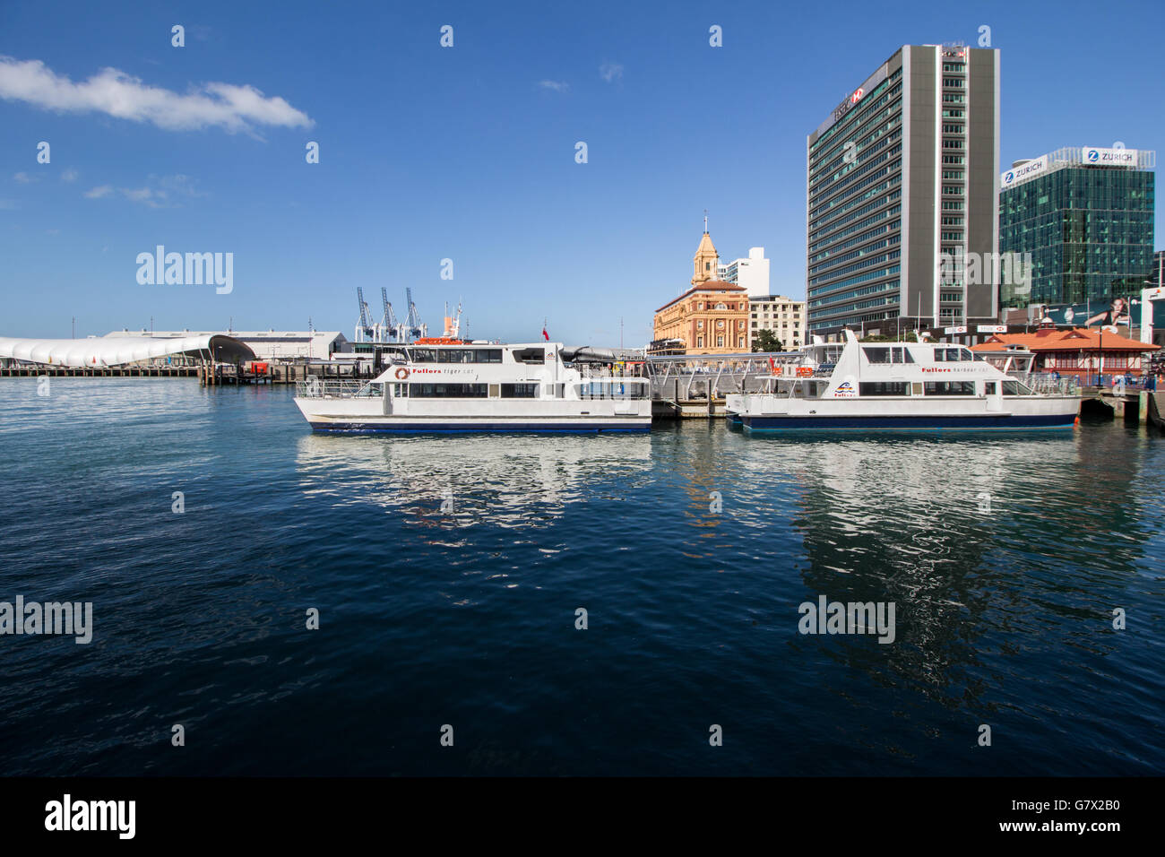 Fullers Ferries Tiger Cat and Harbour Cat at Auckland Ferry Terminal ...