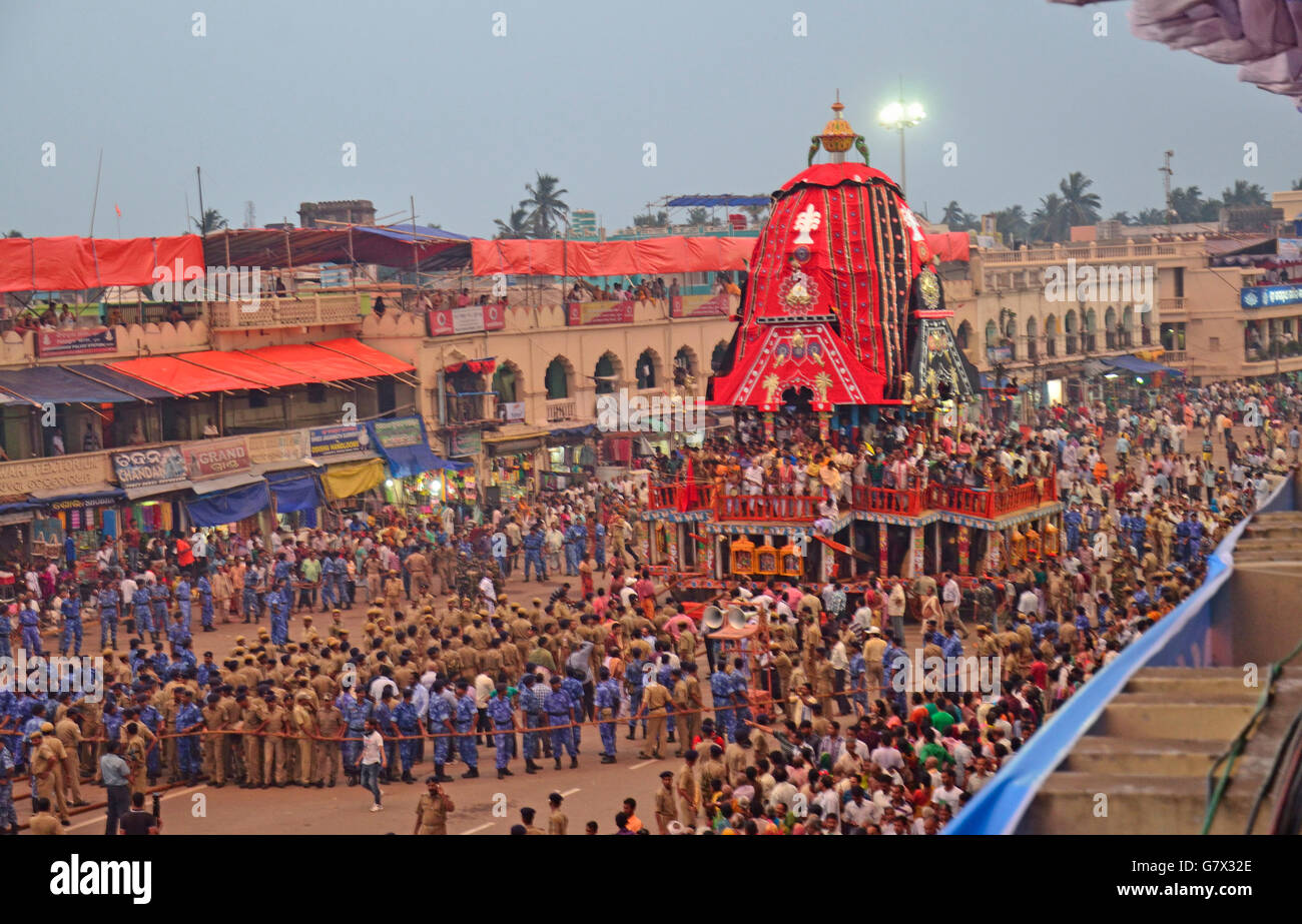 Rathyatra or Chariot festival, with Jagannatha Temple at background ...