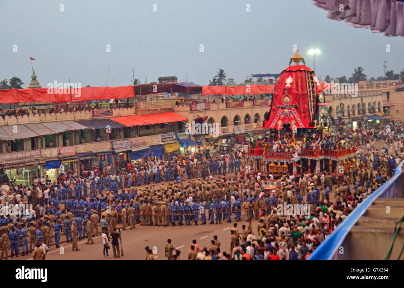 Rathyatra or Chariot festival, with Jagannatha Temple at background ...