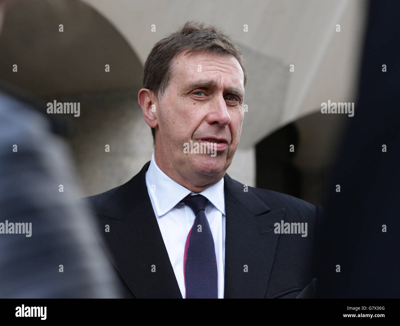 Former News of the World royal editor Clive Goodman speaking outside ...