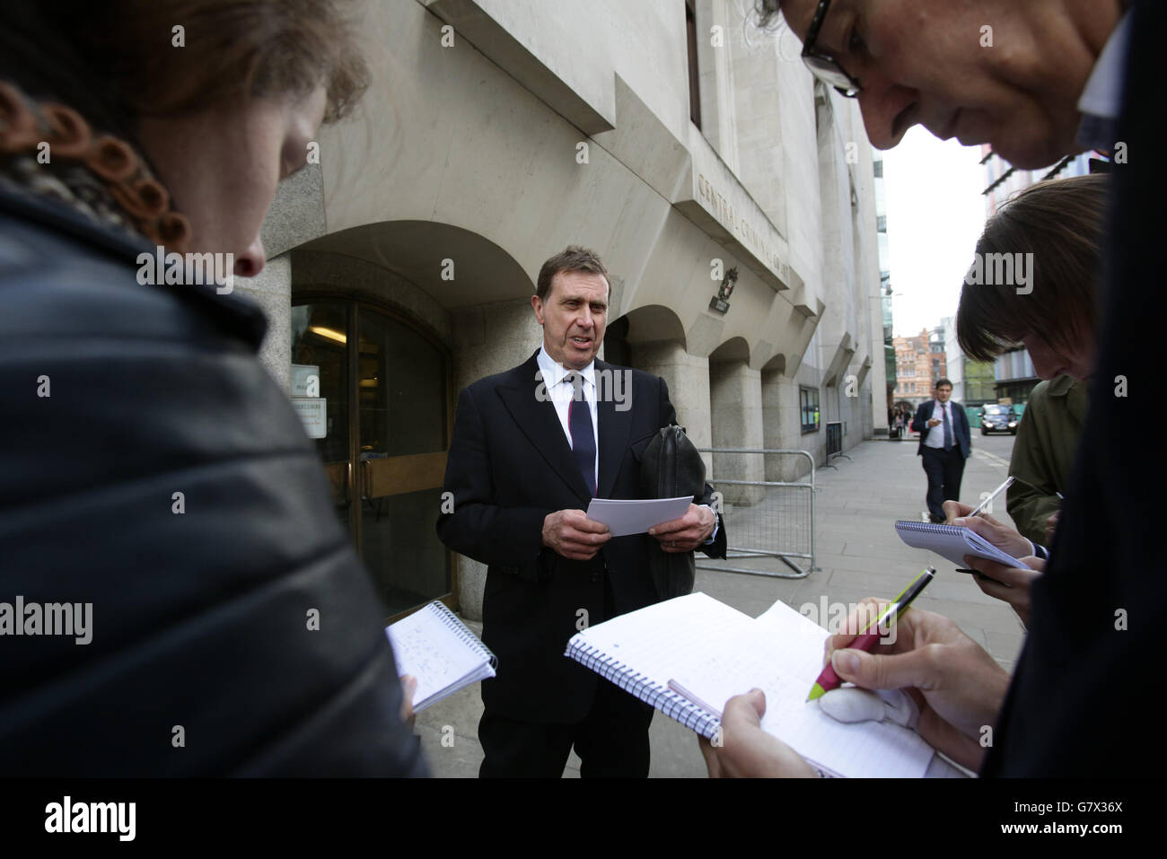 Former News of the World royal editor Clive Goodman speaking outside ...