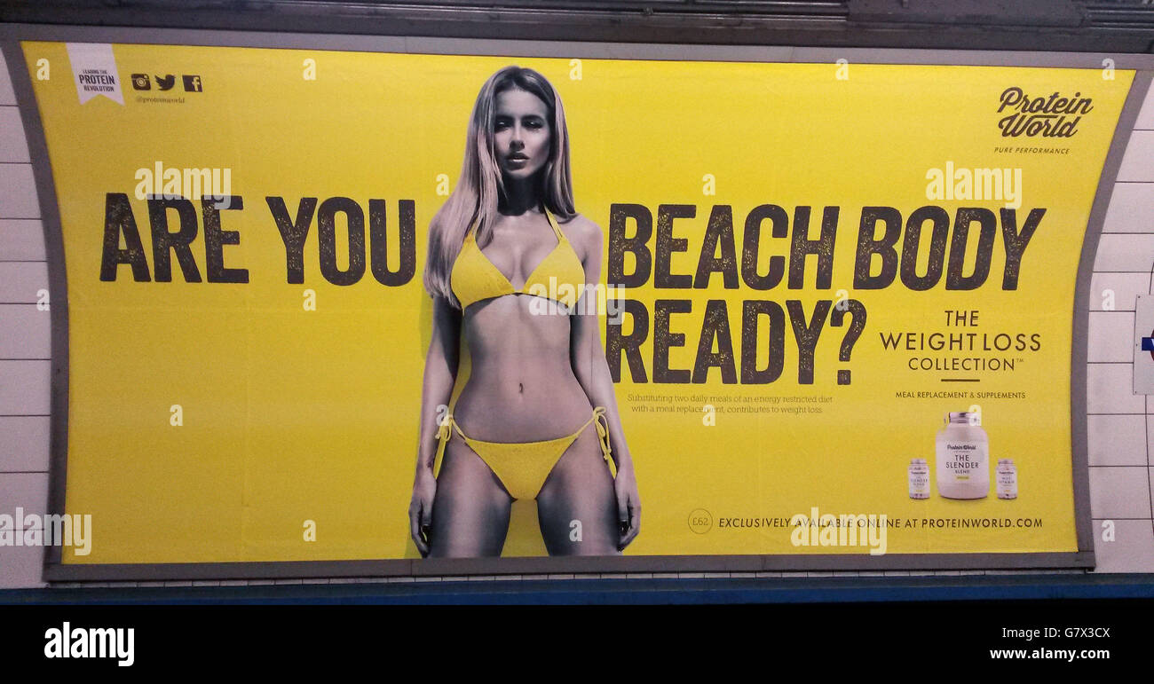 A Protein World Advert Displayed In An Underground Station In London