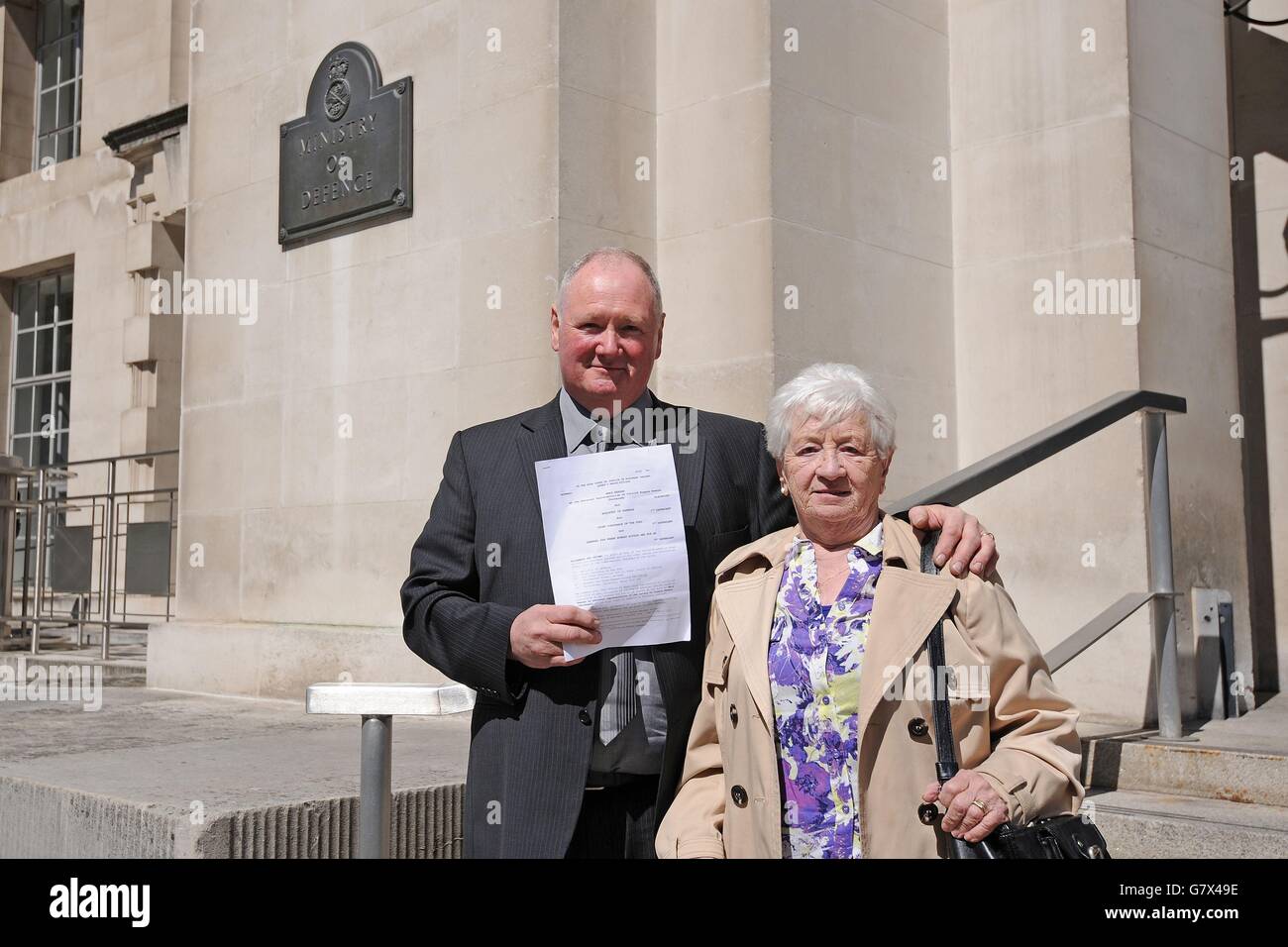 Mary Heenan and son Eugene Heenan stand outside outside the Ministry of ...