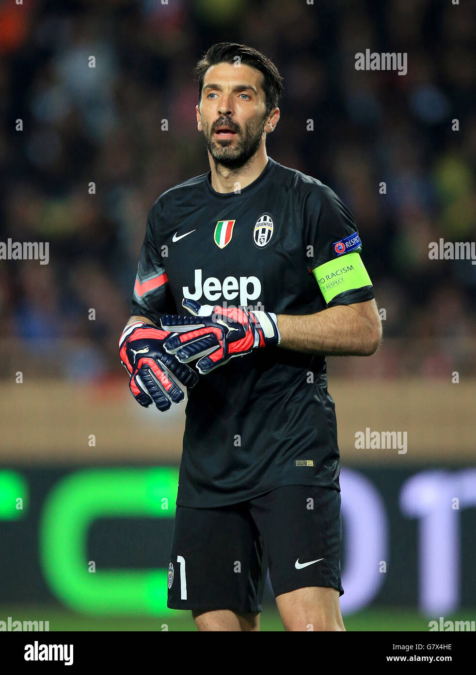 Stade louis ii juventus goalkeeper gianluigi buffon hi-res stock ...
