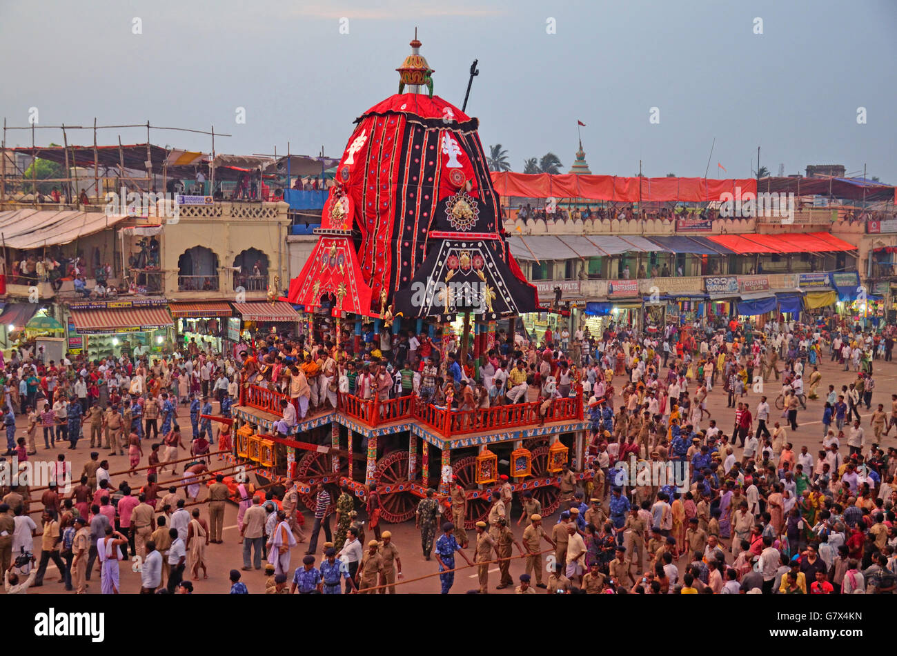 Rathyatra or Chariot festival, with Jagannatha Temple at background ...