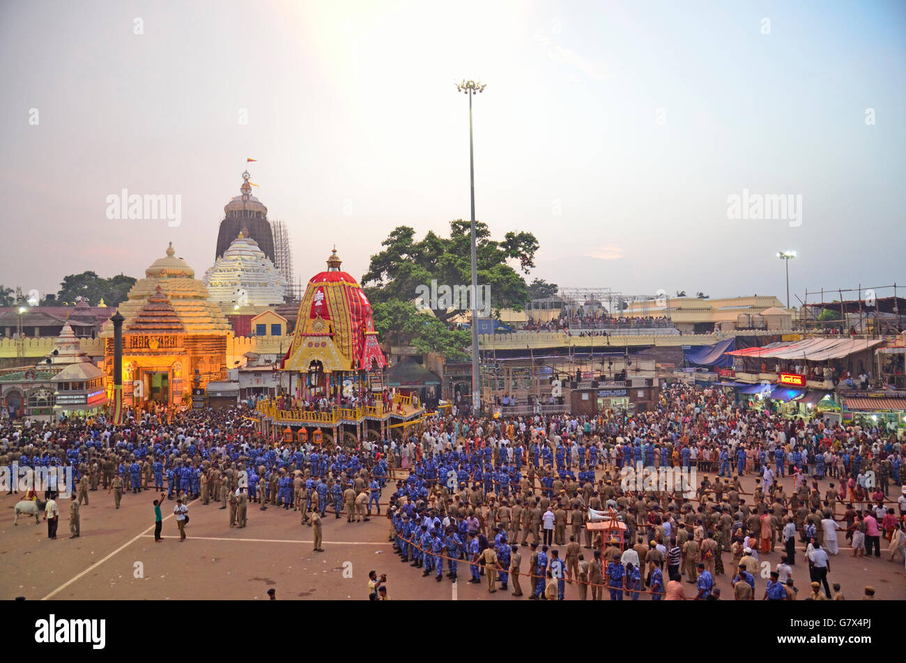 Rathyatra or Chariot festival, with Jagannatha Temple at background ...
