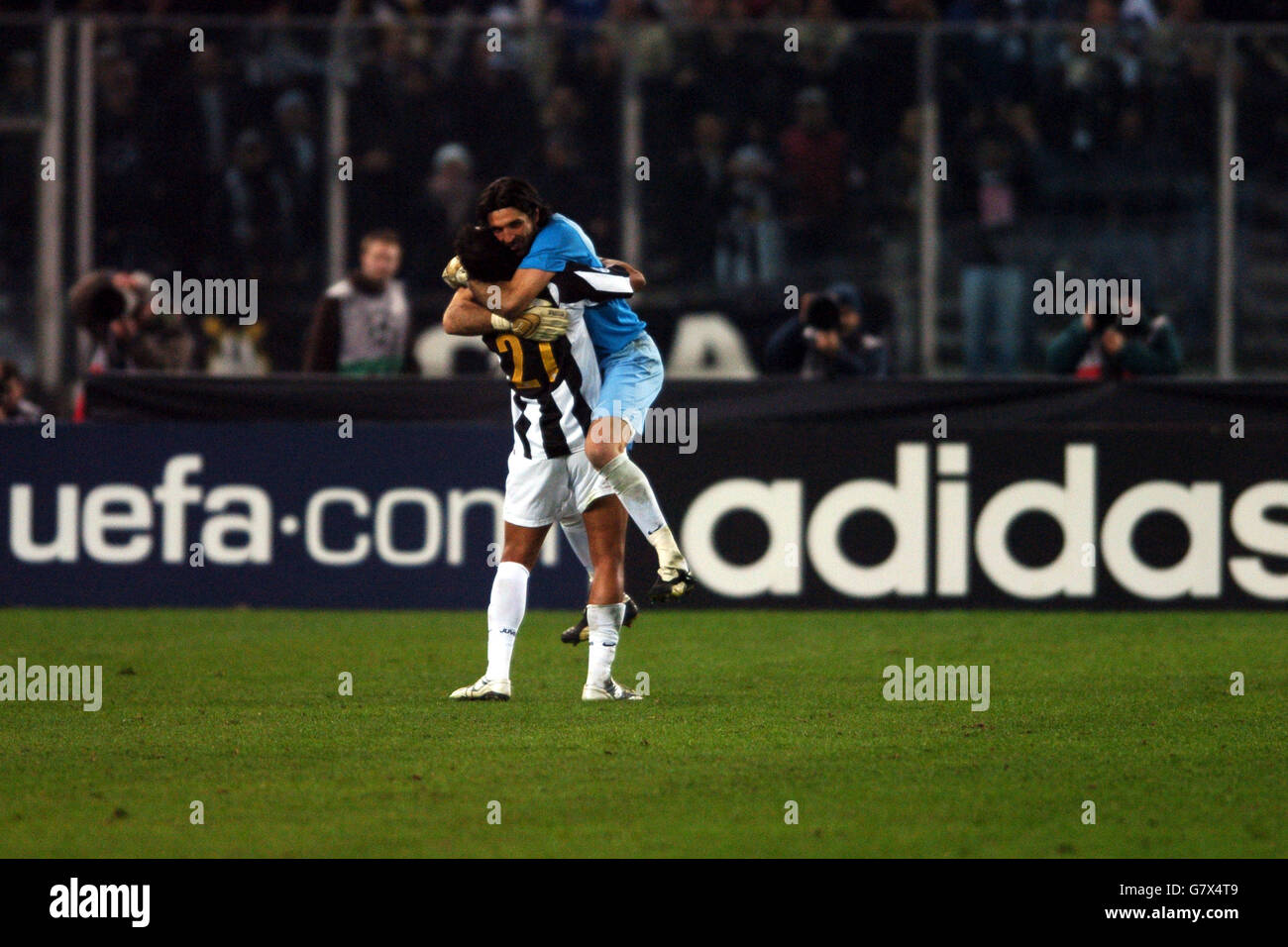 Juventus' goalkeeper Gianluigi Buffon celebrates their victory with ...