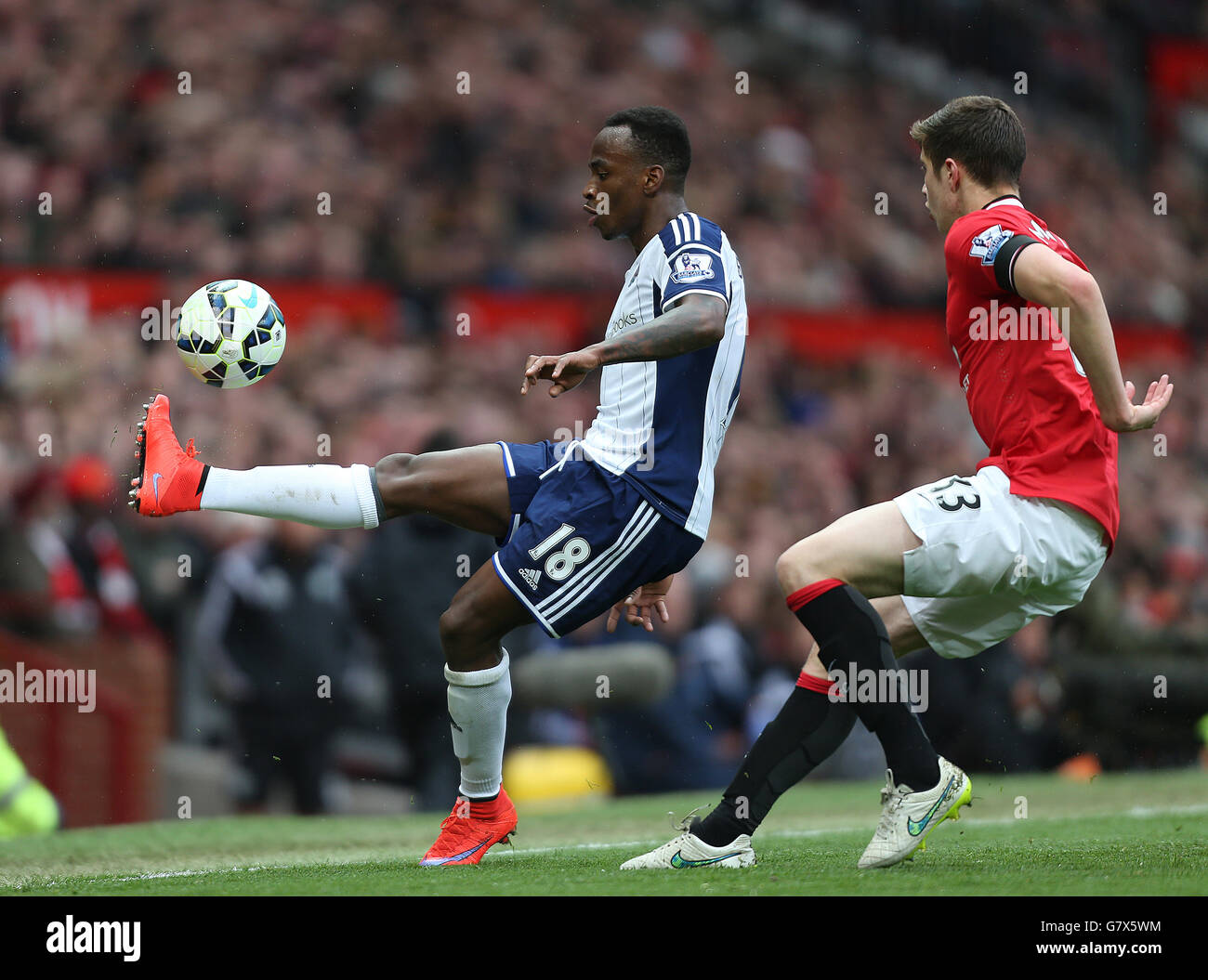 Manchester United's Patrick McNair (right) and West Bromwich Albion's ...