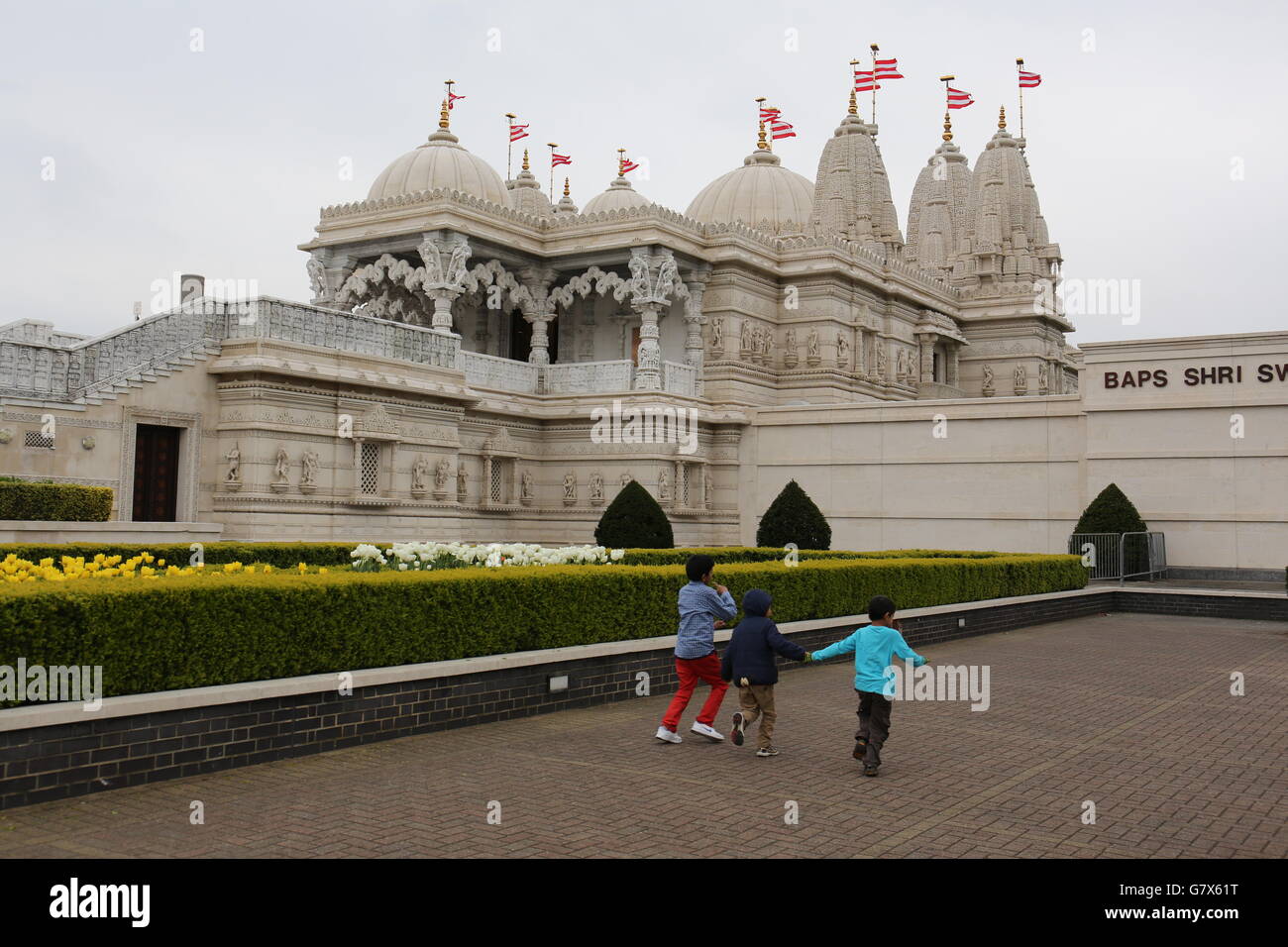 A general view of the BAPS Shri Swaminarayan Mandir also known as ...
