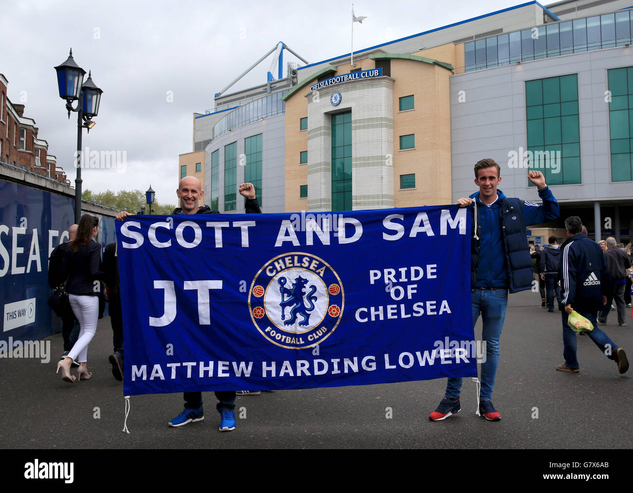 Chelsea fans display a banner hi-res stock photography and images - Alamy
