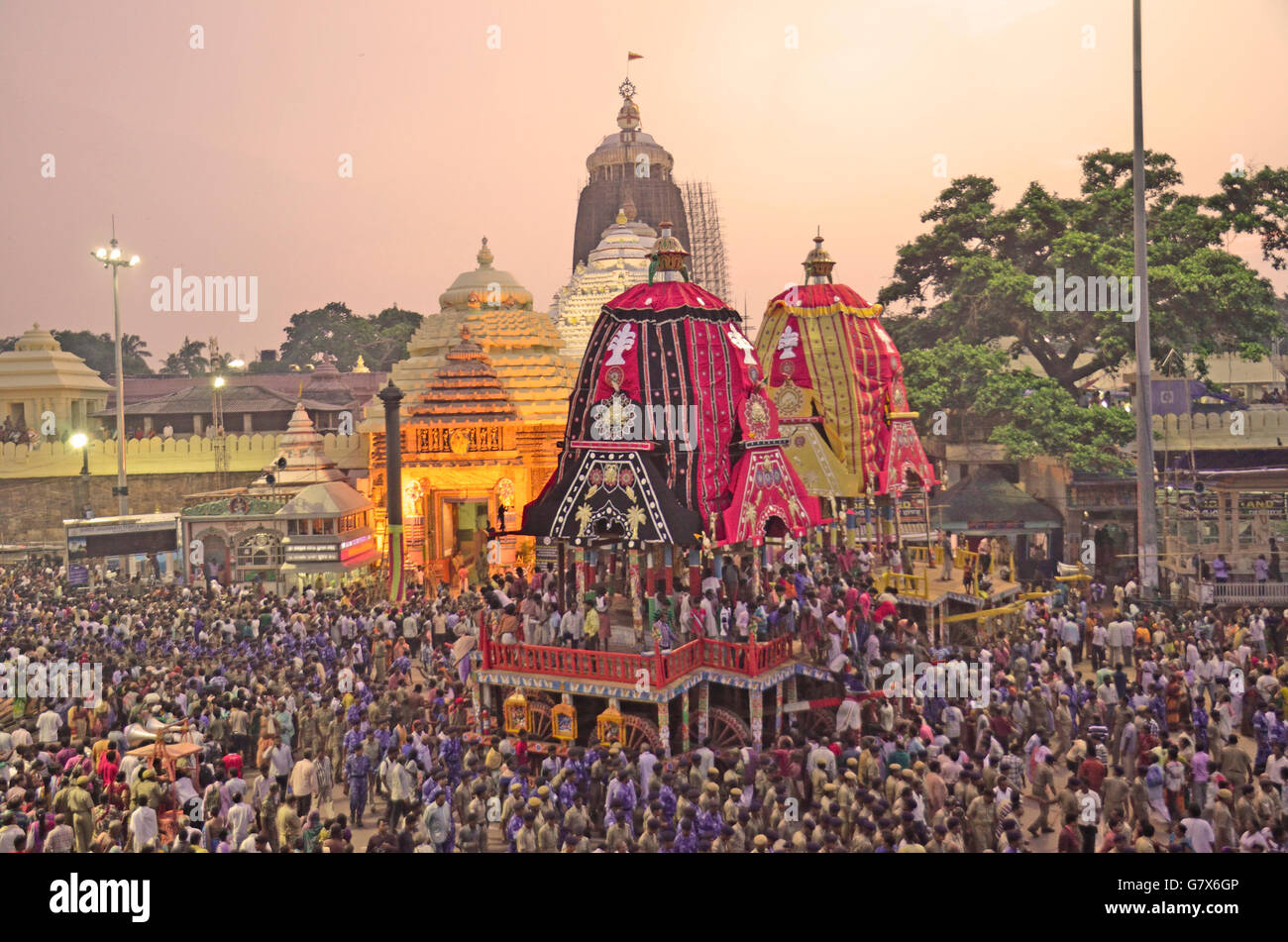 Rathyatra or Chariot festival, with Jagannatha Temple at background ...