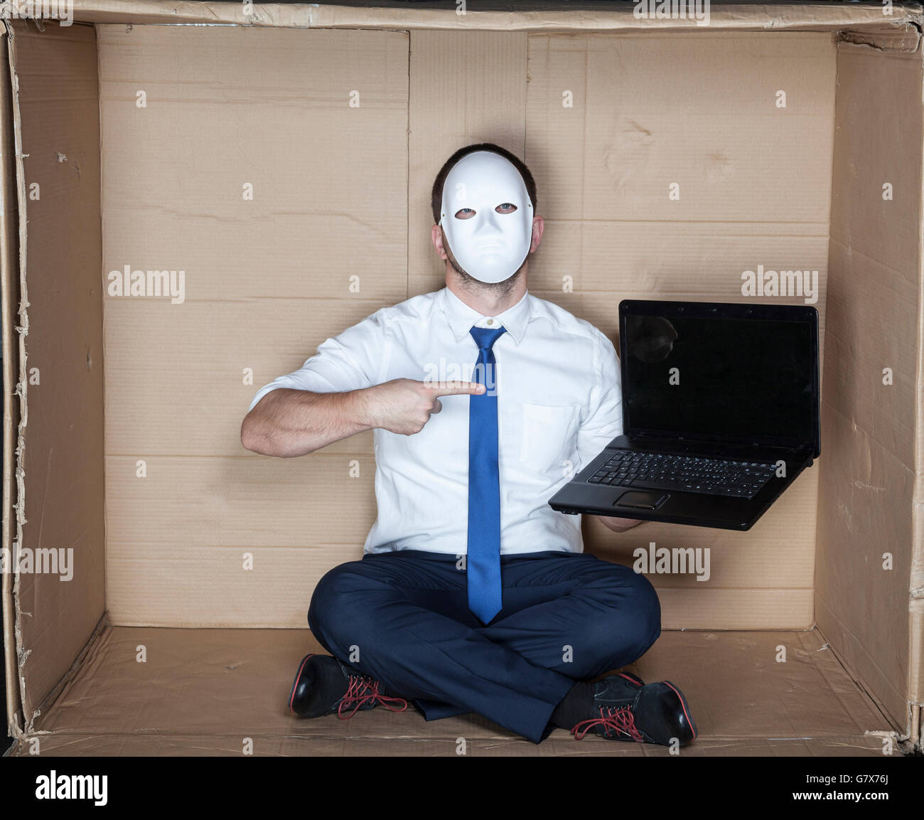 businessman pointing on computer Stock Photo - Alamy