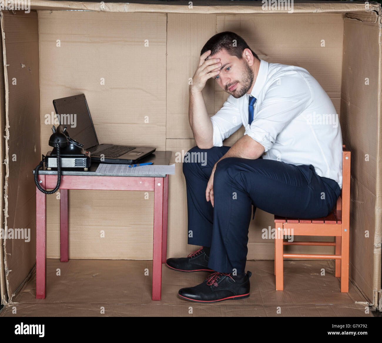 depressed businessman at corporate office Stock Photo - Alamy
