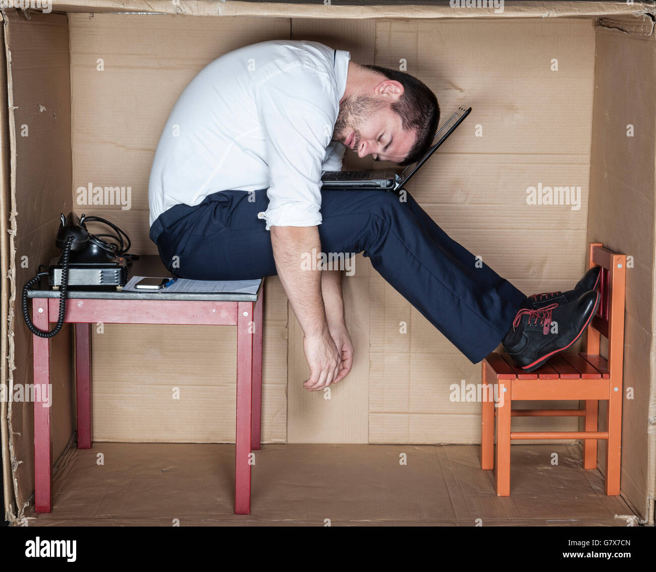 sleeping and working Stock Photo - Alamy