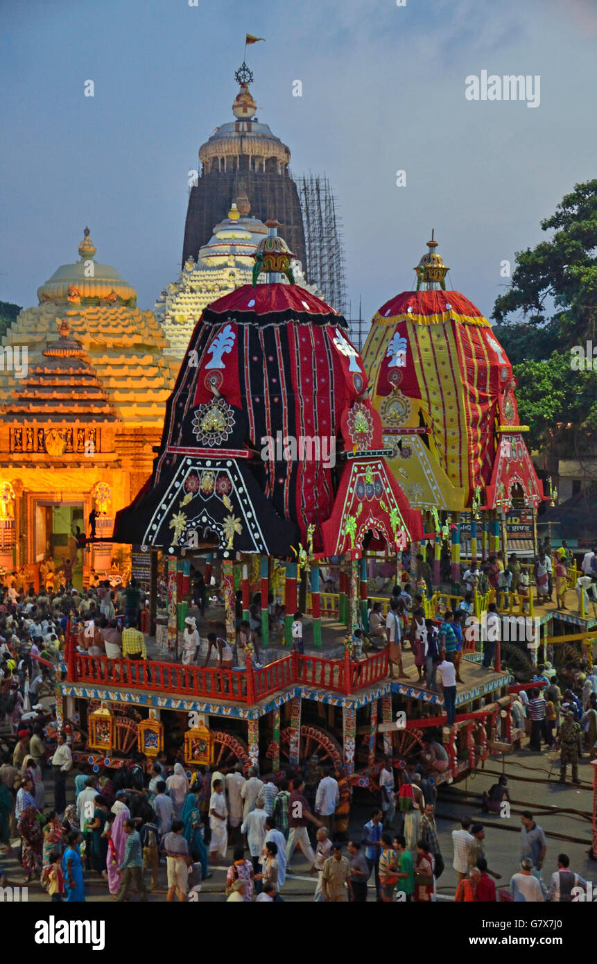 Rathyatra or Chariot festival, with Jagannatha Temple at background ...