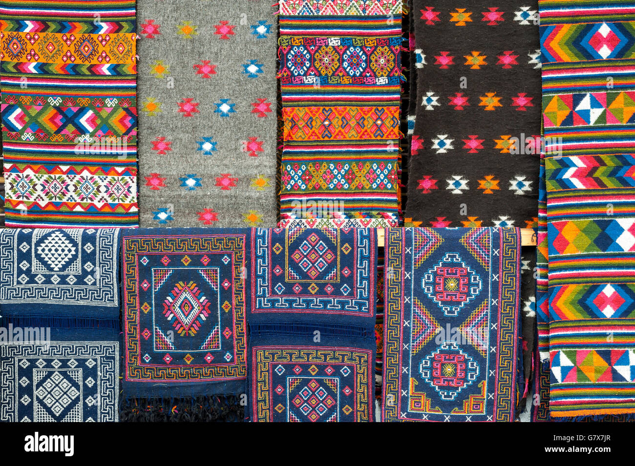 Bhutan, 06 Nov 2011: Colourful handmade patterns and designs at a ...