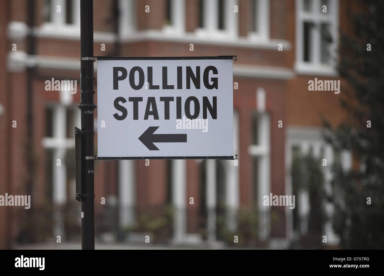 A polling station sign in Kensington, London, ahead of tomorrow's ...
