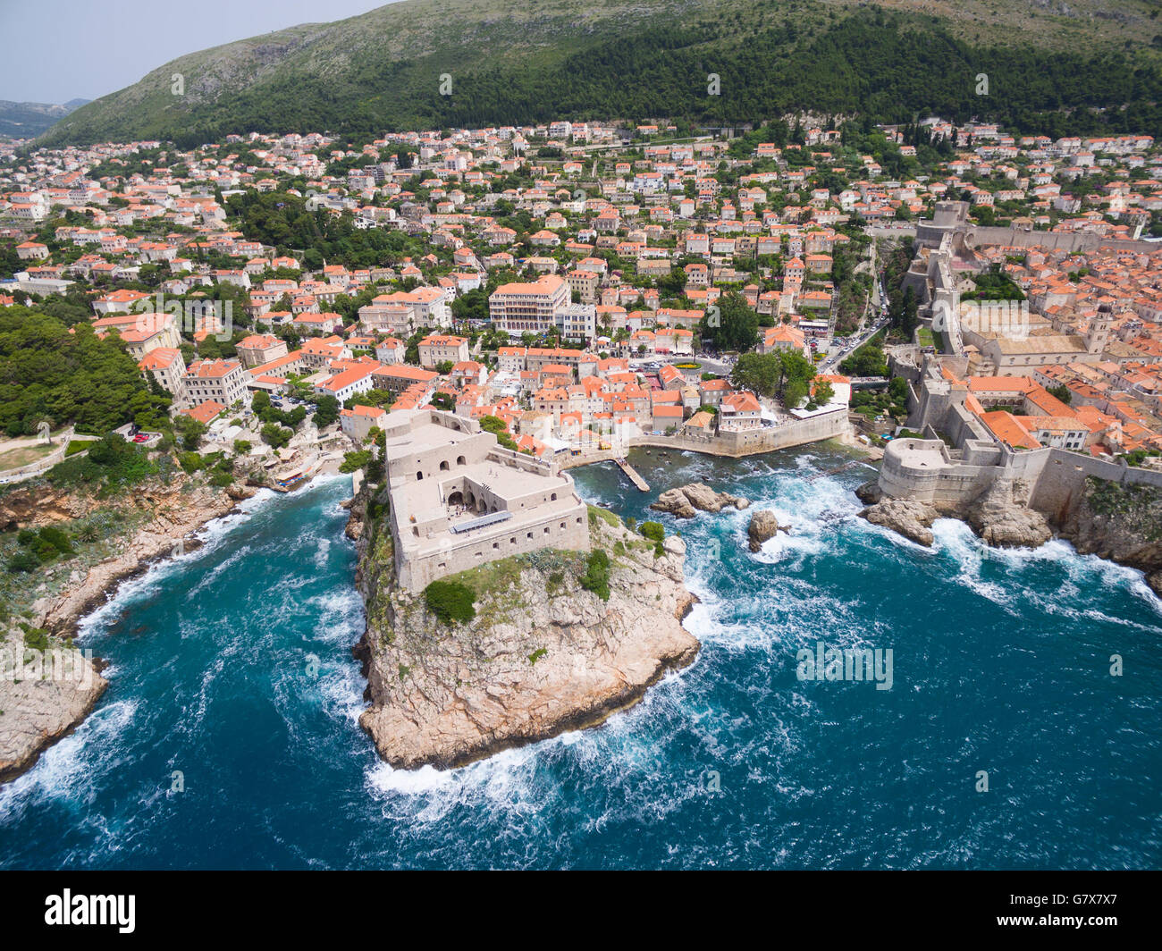 aerial view of Lovrijenac fortress Stock Photo - Alamy