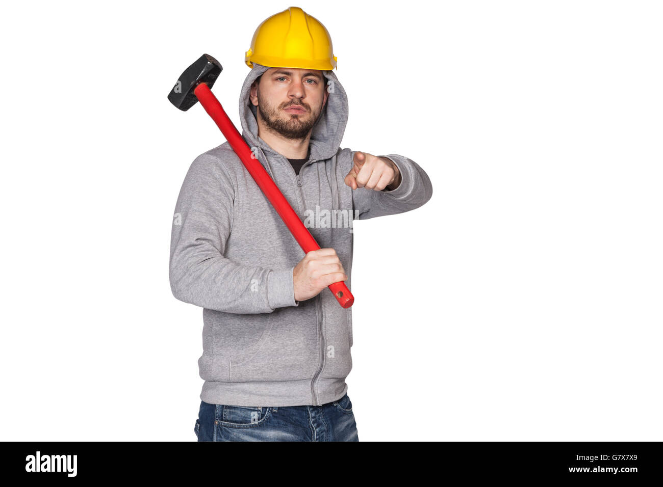 portrait of a builder Stock Photo - Alamy